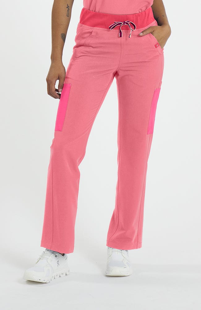 District High Waisted 6-Pocket CORE Scrub Pant Mauve Colorblock | Dolan