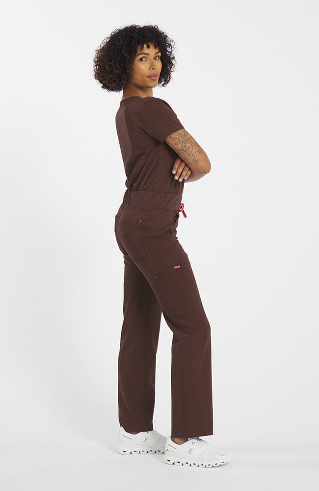 Mayfair V Neck 2-Pocket CORE Scrub Top Mocha Rose | Dolan