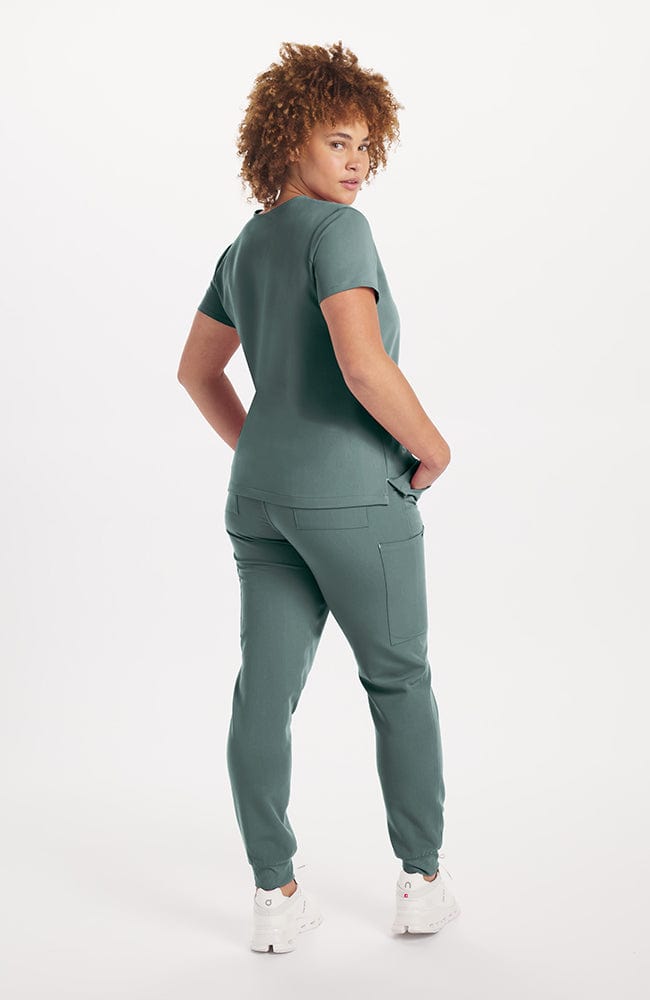 Mayfair V Neck 2-Pocket CORE Scrub Top Deep Sage | Dolan
