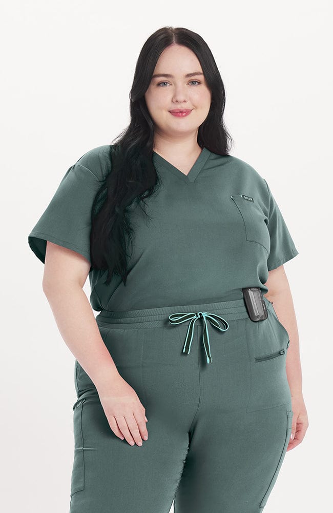 Mayfair V Neck 2-Pocket CORE Scrub Top Deep Sage | Dolan