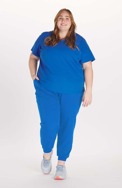 Mayfair V Neck 2-Pocket CORE Scrub Top Royal Blue | Dolan