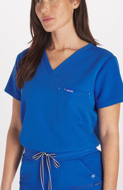 Mayfair V Neck 2-Pocket CORE Scrub Top Royal Blue | Dolan